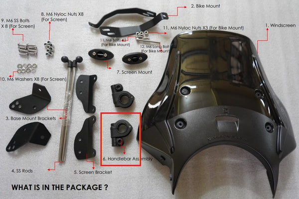 Windshield Spares - Handlebar Mount set - 1 Side – CARBON RACING