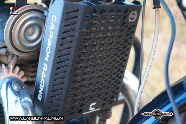 "ELITE" Radiator Guard - Interceptor 650 - Black – CARBON RACING